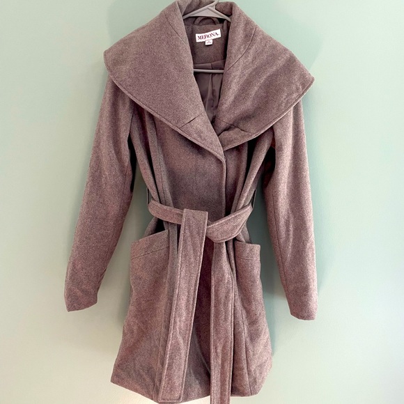 Merona | Jackets & Coats | Merona Taupe Wool Peacoat | Poshmark
